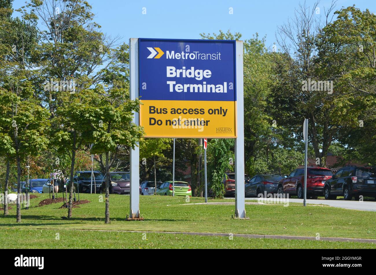 Sign at the entrance of Halifax Transit (formerly Metro Transit) Bridge ...