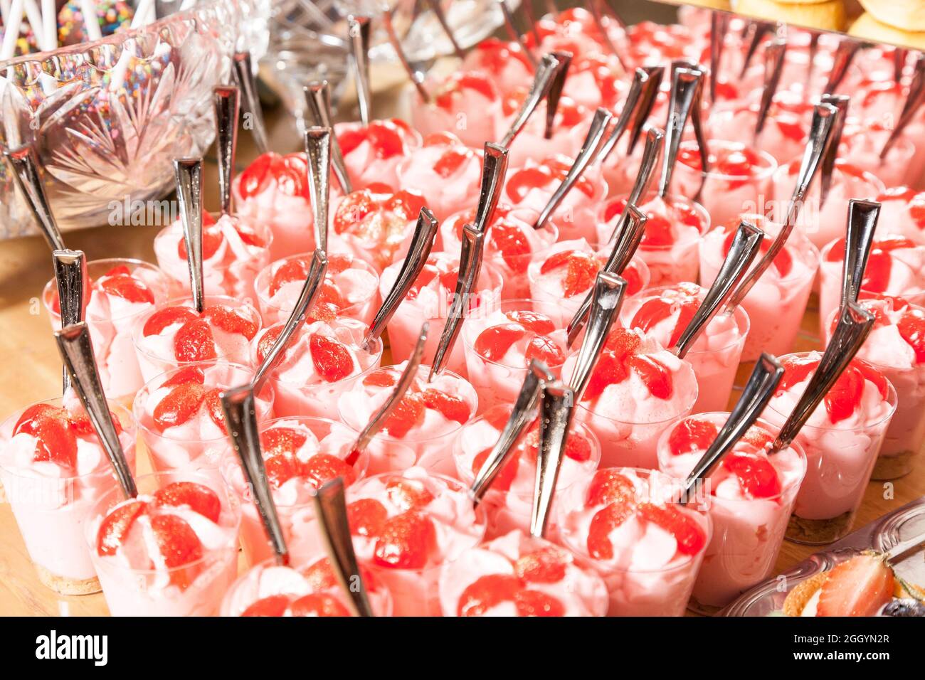 Individual presentation of sweets and desserts for party guests Stock ...