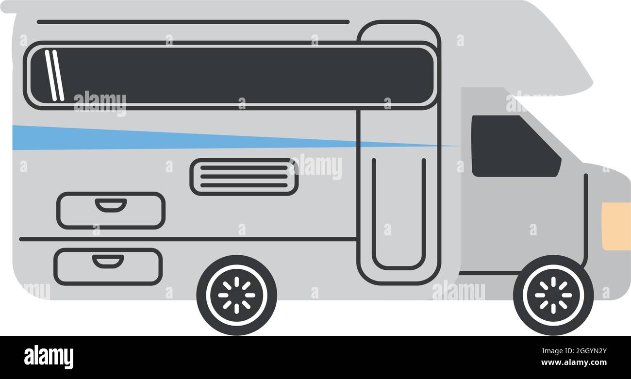 Happy tourist camper van Stock Vector Images - Alamy