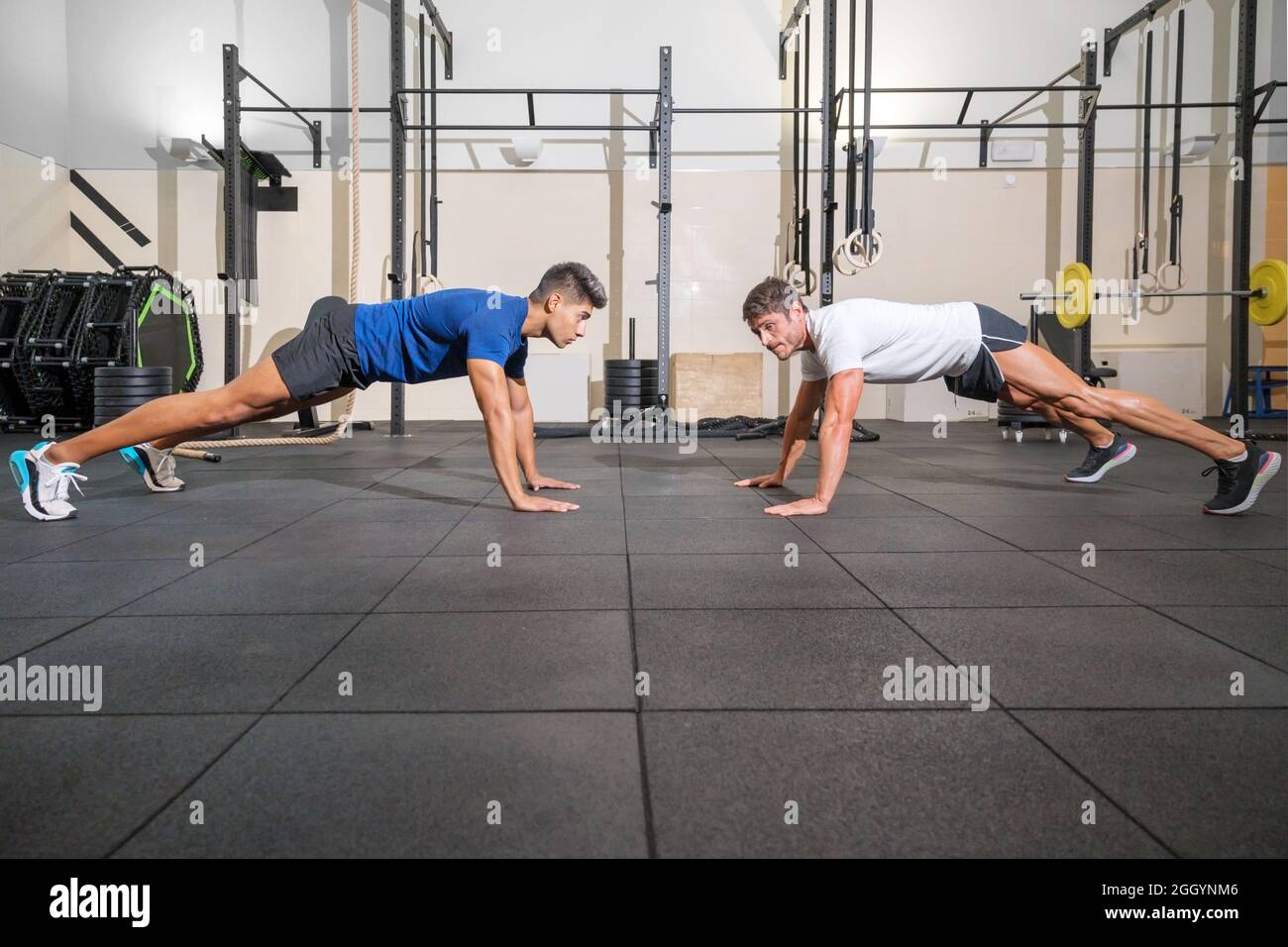 Group athletic people doing push hi-res stock photography and images ...