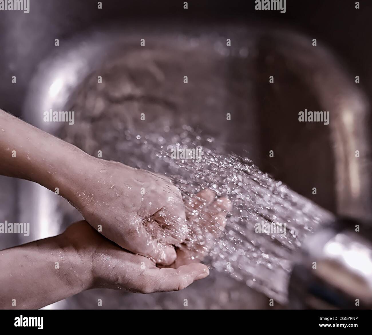 Hygiene rules. Hand washing before meals. Antibacterial treatment hands ...
