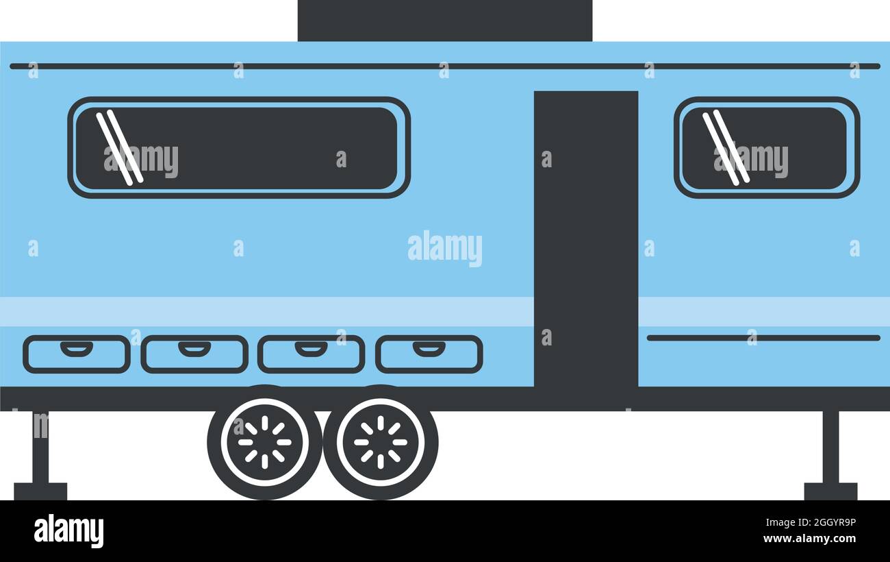 blue camper trailer Stock Vector Image & Art - Alamy