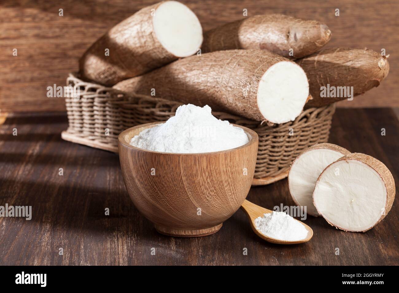 Organic raw Cassava Root Starch - Manihot esculenta Stock Photo - Alamy