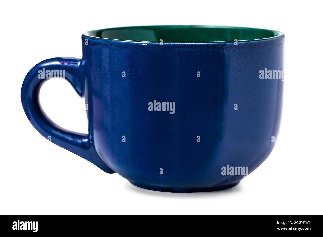 empty blue mug isolated on white background Stock Photo - Alamy