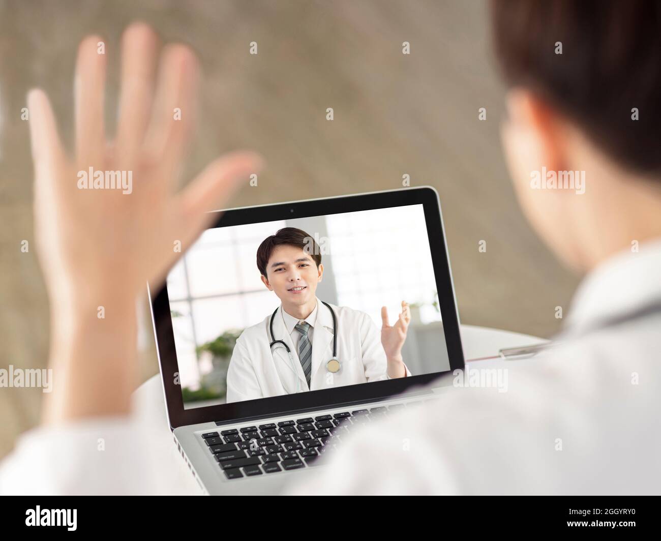 Doctor video call hospital hi-res stock photography and images - Alamy