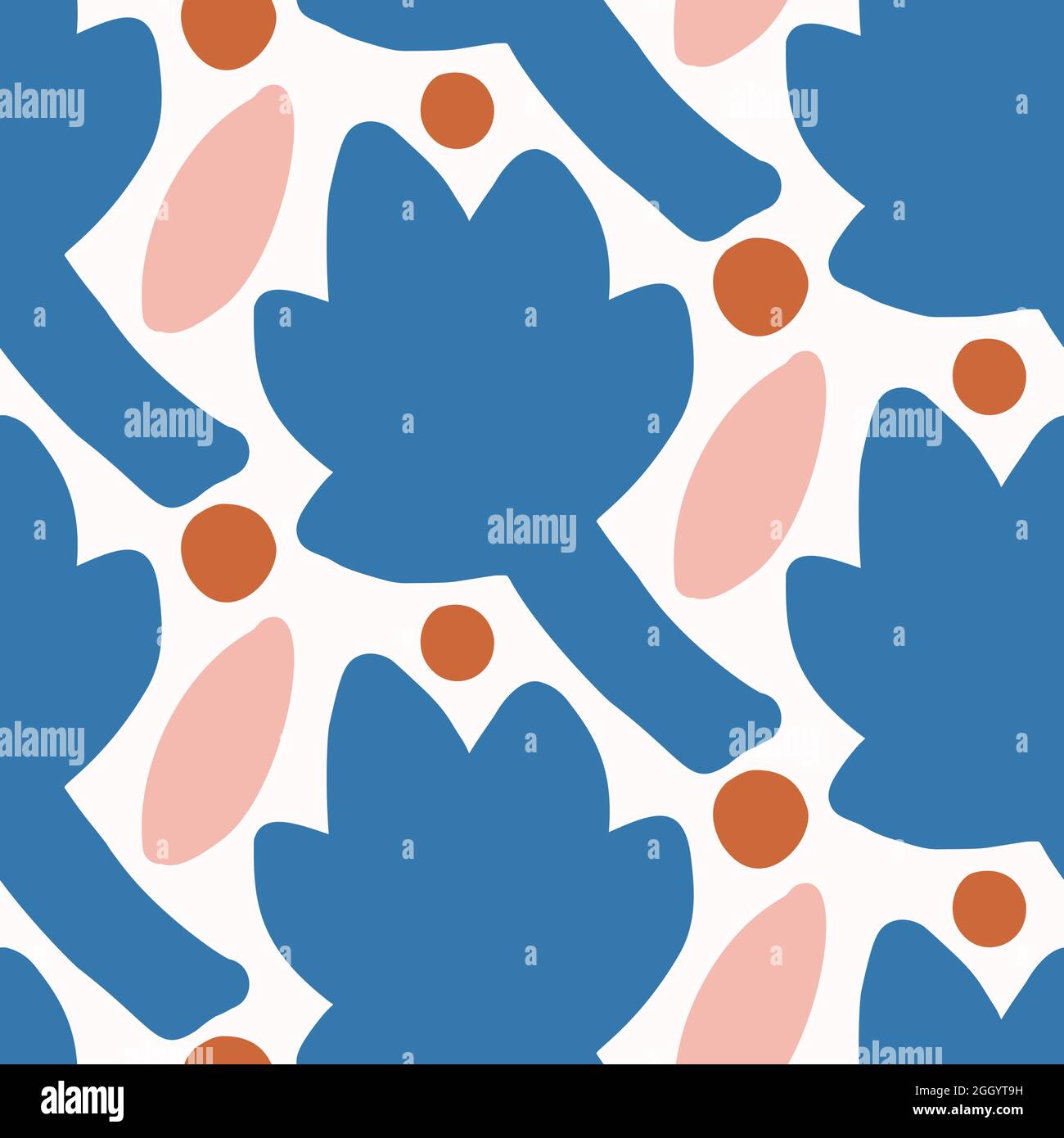 Abstract playful matisse style cut out flower shape pattern. Seamless ...