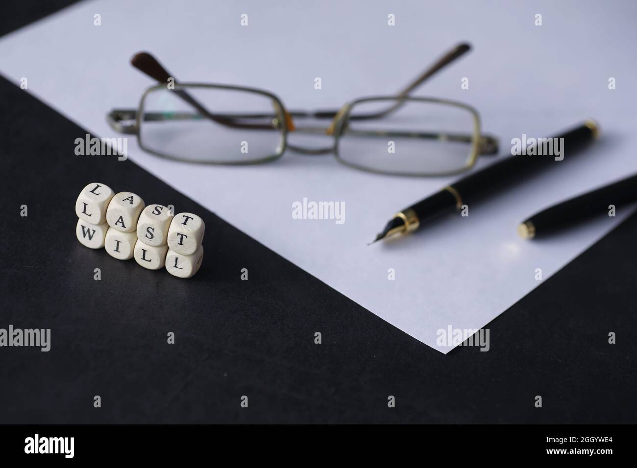 Legal concept. The procedure for writing the last will. Papers with ...