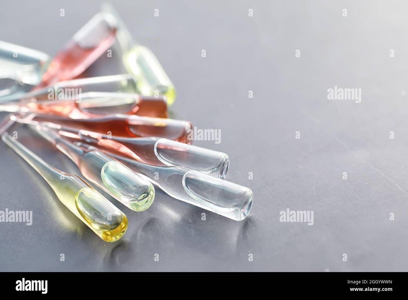 Test tubes with drugs and tests to test the victims and treat infected ...