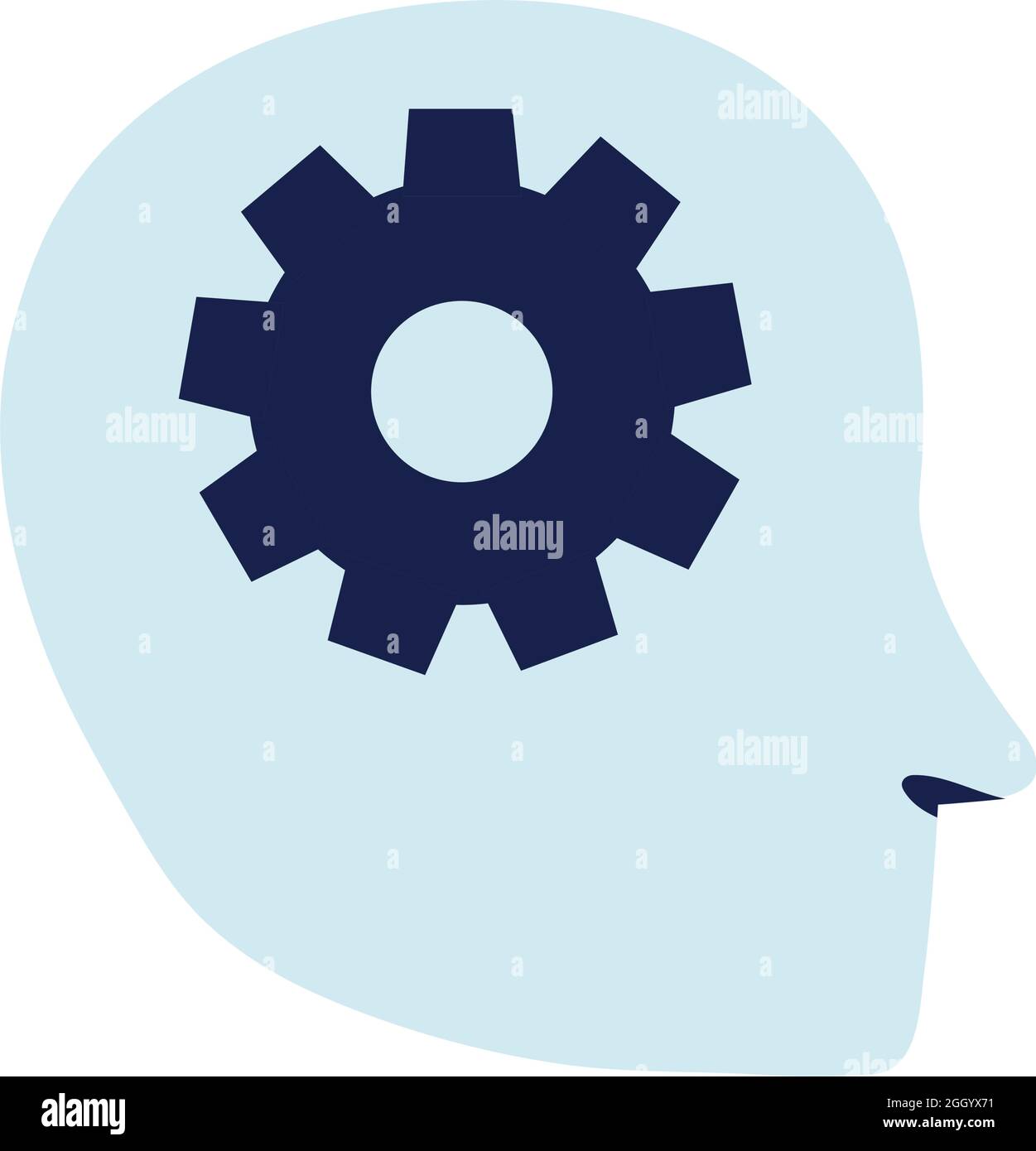 gear in head profile Stock Vector Image & Art - Alamy