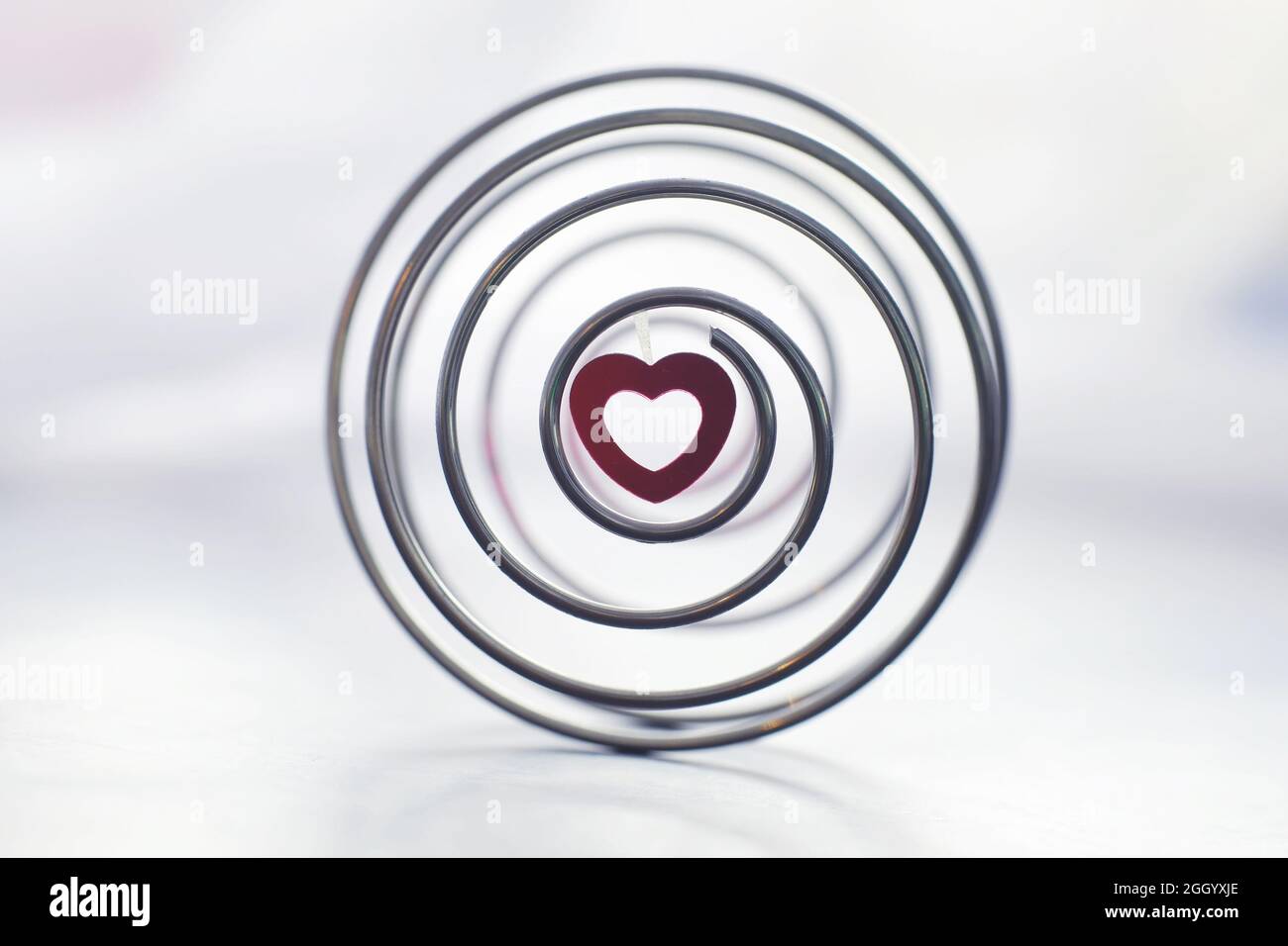 Metal spiral. The concept endless turns. Golden ratio. The concept of ...