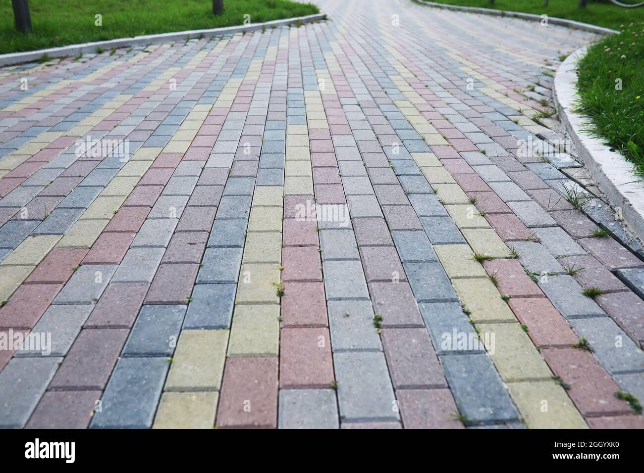 Grey paving stone, pedestrian walkway, pavement close up, the texture ...