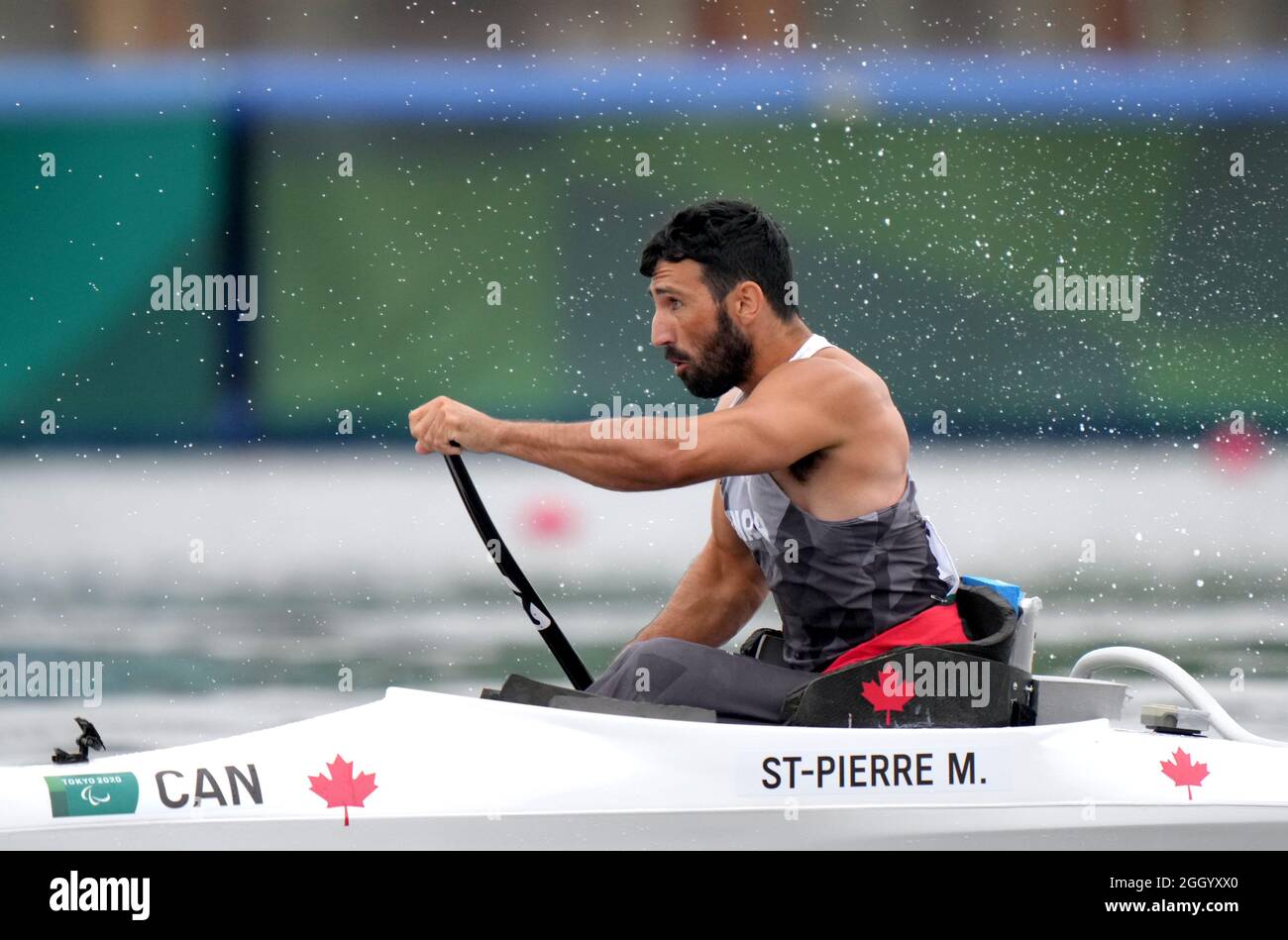Canada's Mathieu St-Pierre competes in the Men's Va'a Single 200m VL2 ...