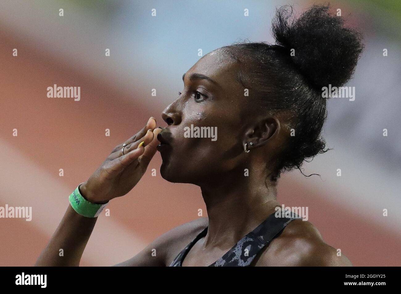 Brussels, Belgium. 3rd Sep, 2021. Natoya Goule of Jamaica reacts after ...
