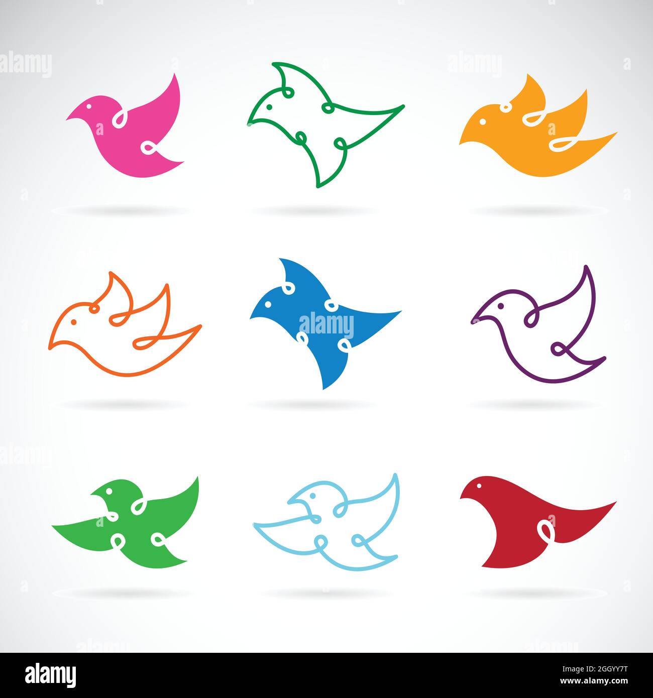 Vector group of bird design on white background. Bird Icon.Easy ...