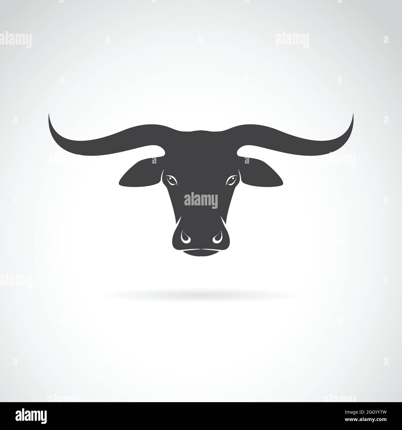 Vector of a bull head design on white background, Farm Animals. Easy ...