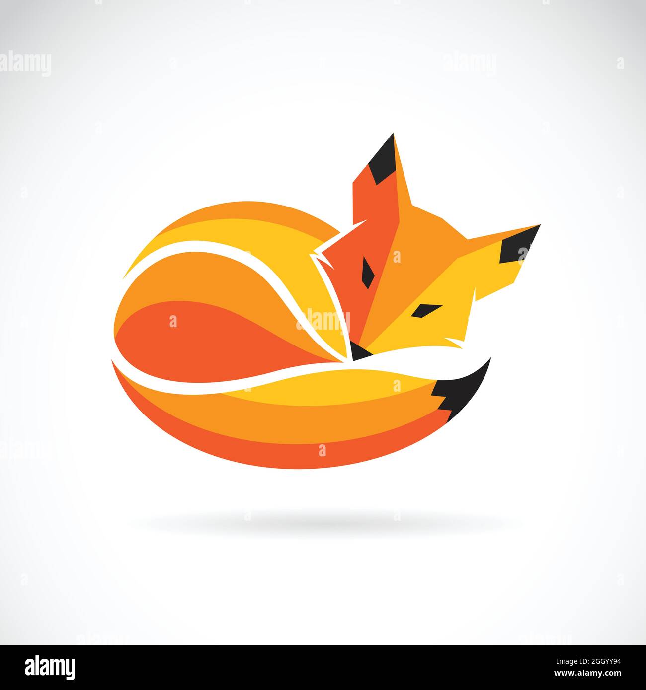 Vector of a fox design on a white background, Easy editable layered ...
