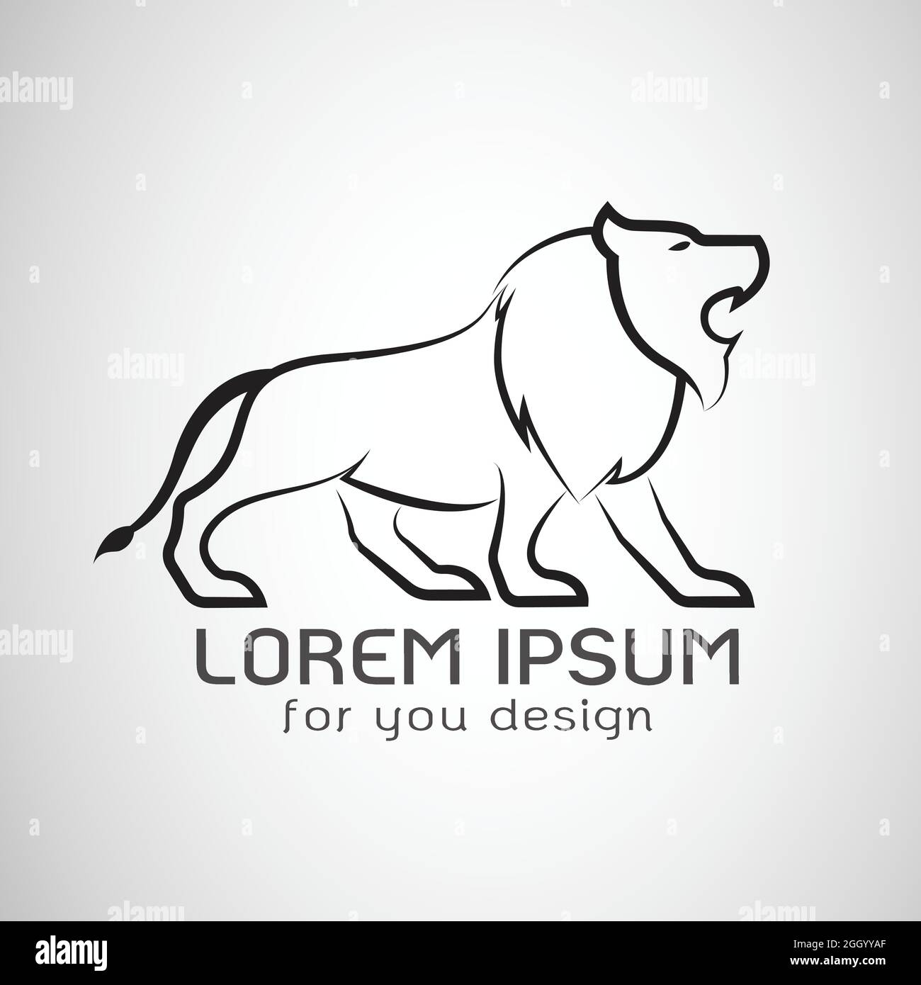 Vector image of an lion design on white background. Easy editable ...