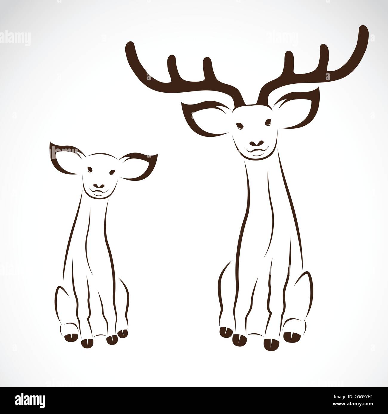 Vector image of deer on a white background. Easy editable layered ...