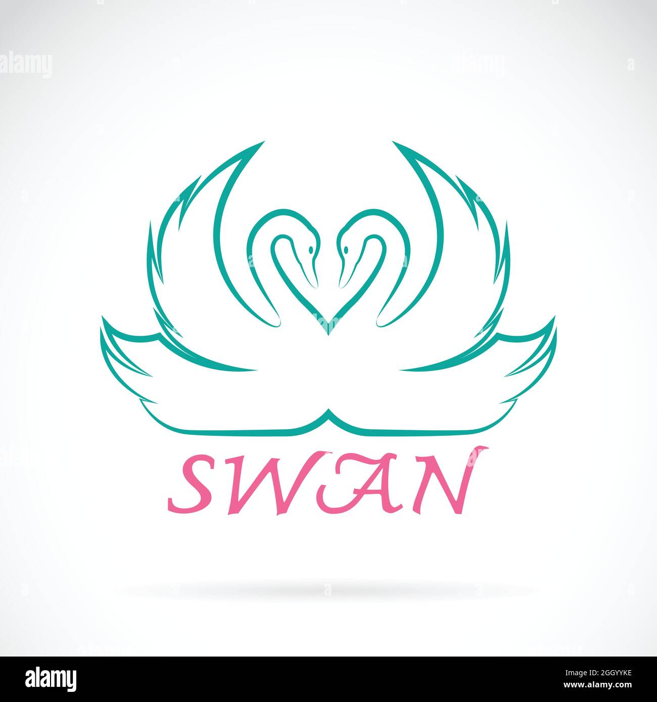 Vector images of swan design on a white background. Easy editable ...