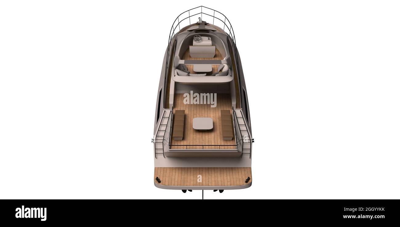 3D illustration modern yacht isolated on white background Stock Photo ...