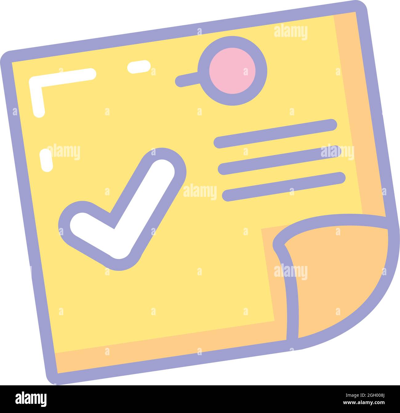 note paper check mark Stock Vector Image & Art - Alamy