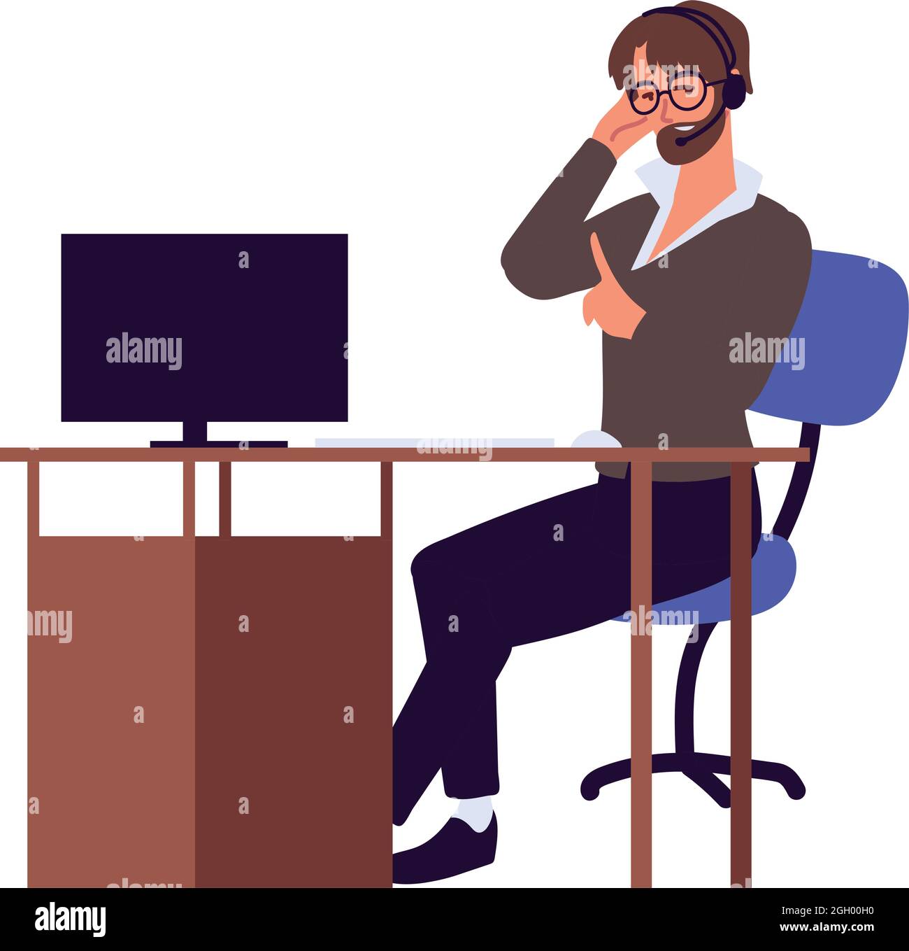 Businessman talking assistant Stock Vector Images - Alamy
