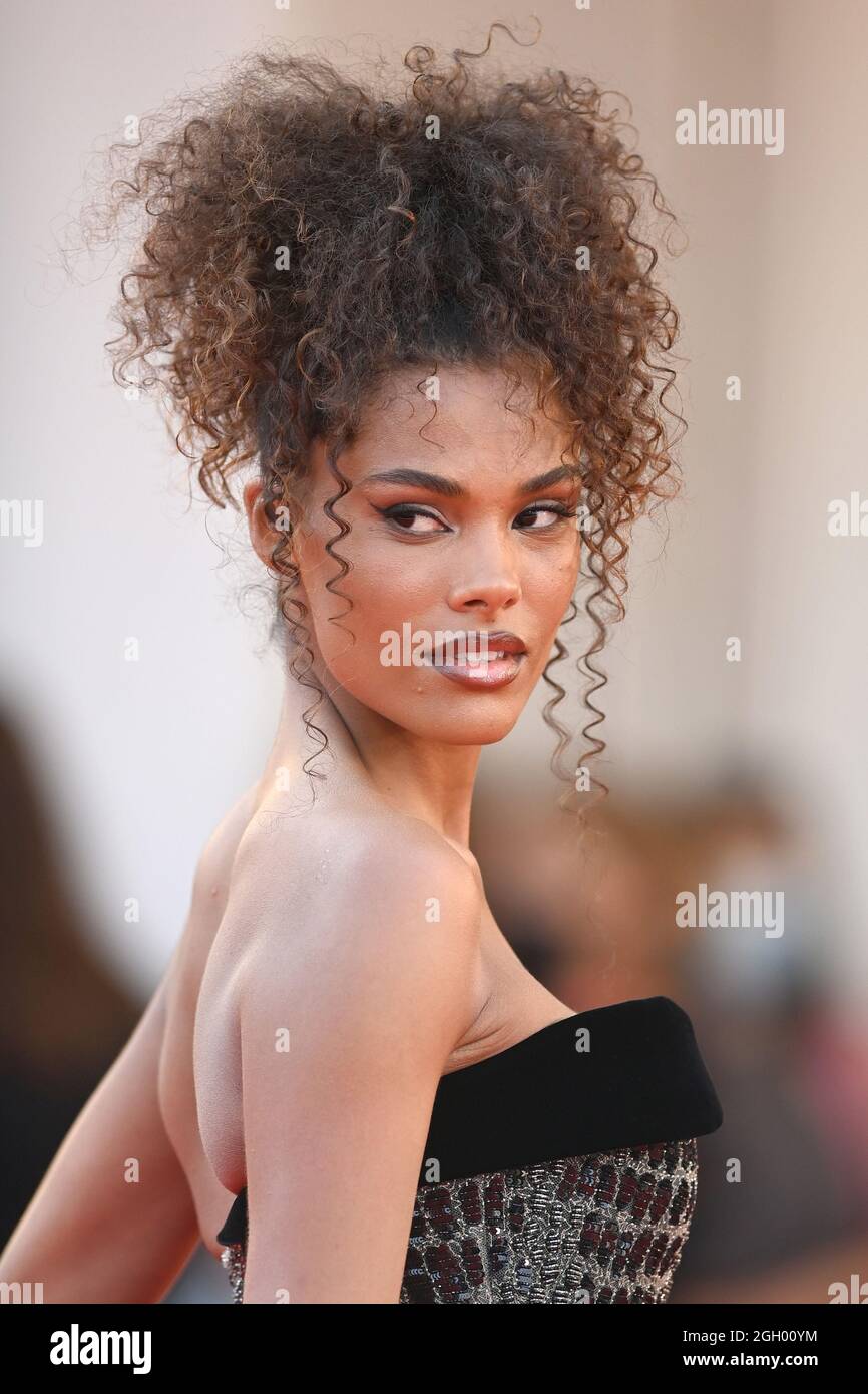 Venice, Italy. 03rd Sep, 2021. French model Tina Kunakey attends the ...