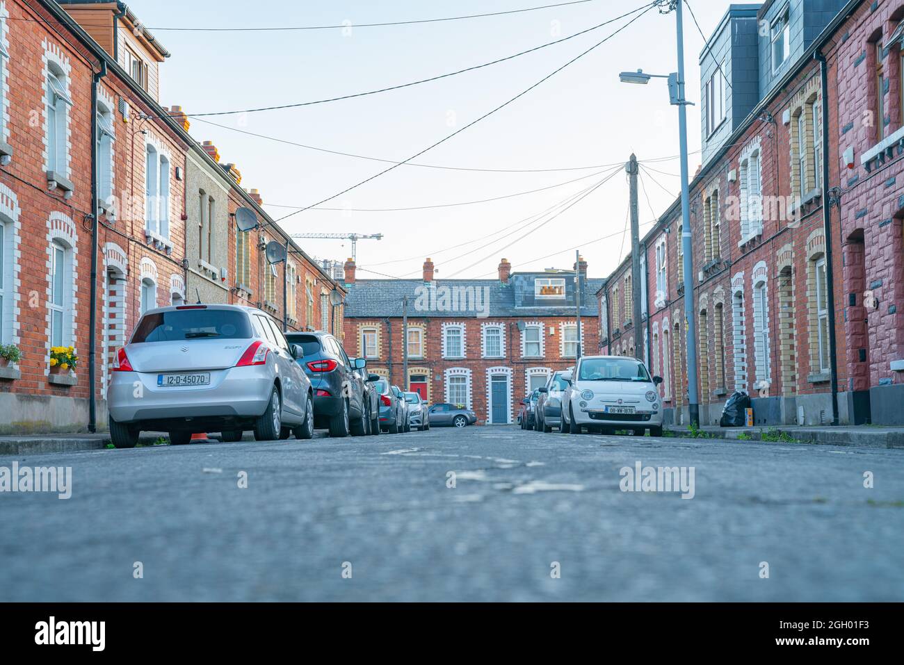 Dublin, IRELAND - AUGUST 9 2017; Historic row houses of Somerset Street ...
