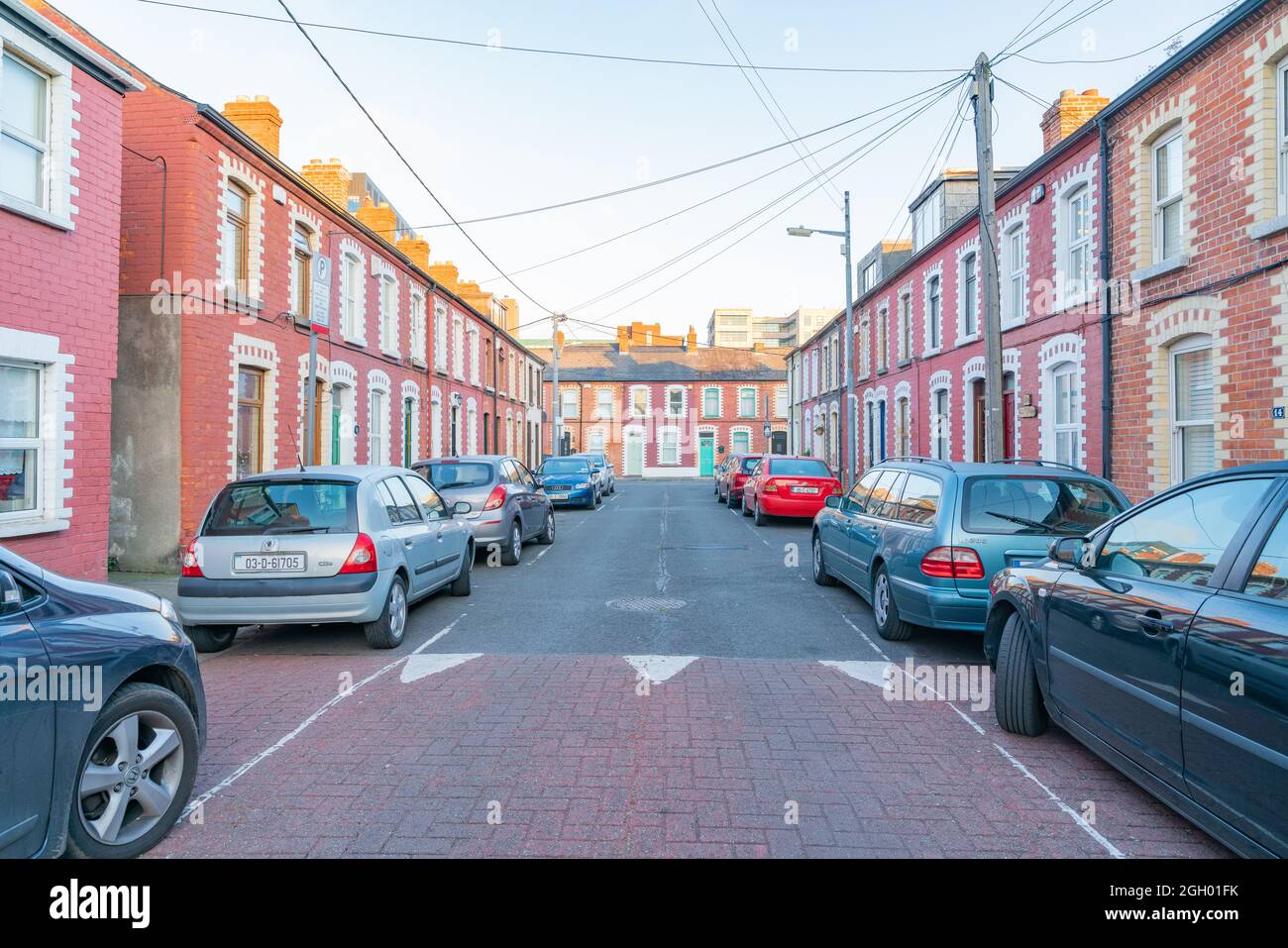 Dublin, IRELAND - AUGUST 9 2017; Historic row houses of Somerset Street ...
