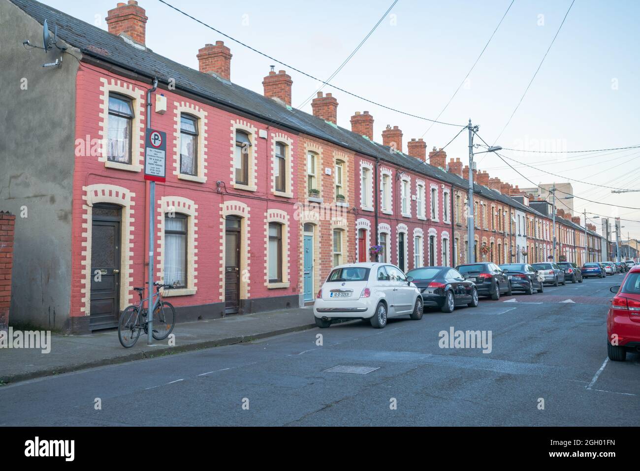 Dublin, IRELAND - AUGUST 9 2017; Historic row houses of Somerset Street ...