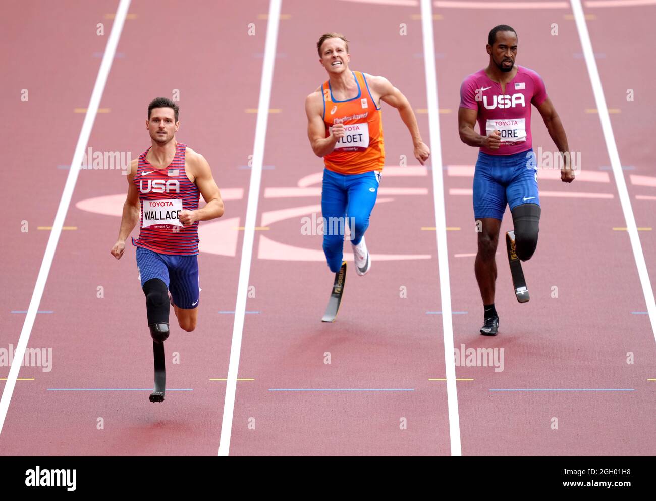 USA's Jarryd Wallace (left), Netherland's Levi Vloet and USA's Jonathan ...