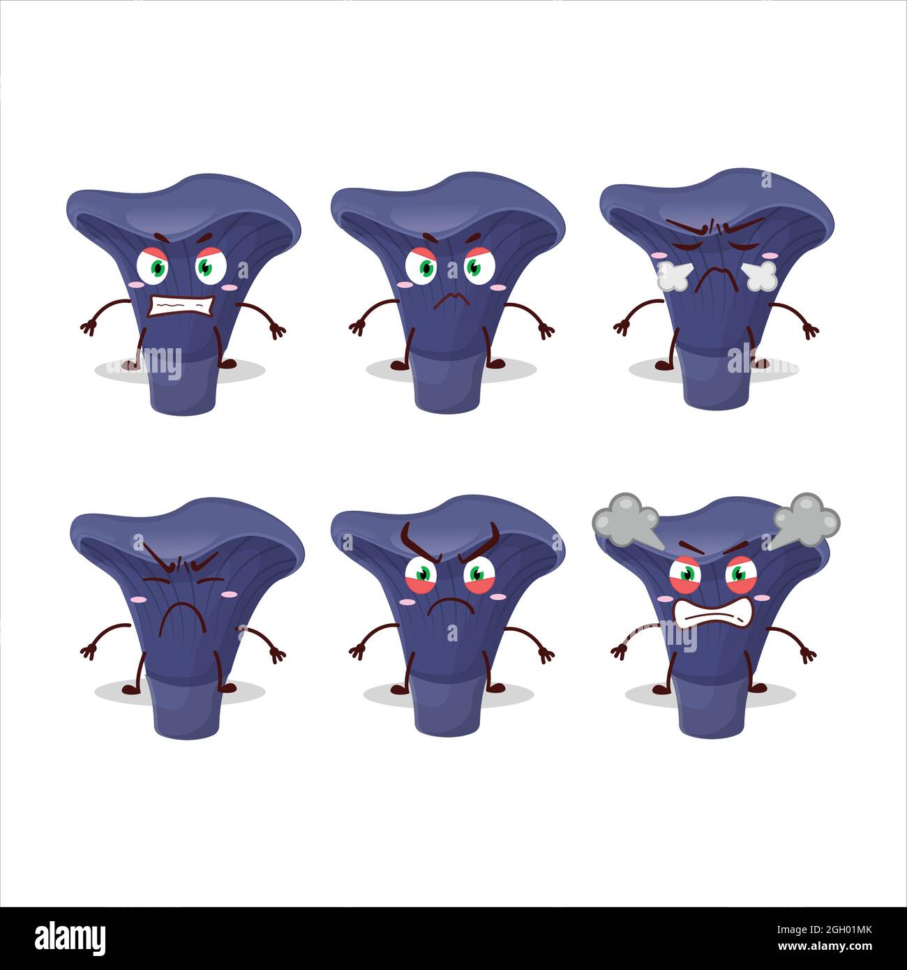 Actarius indigo cartoon character with various angry expressions ...