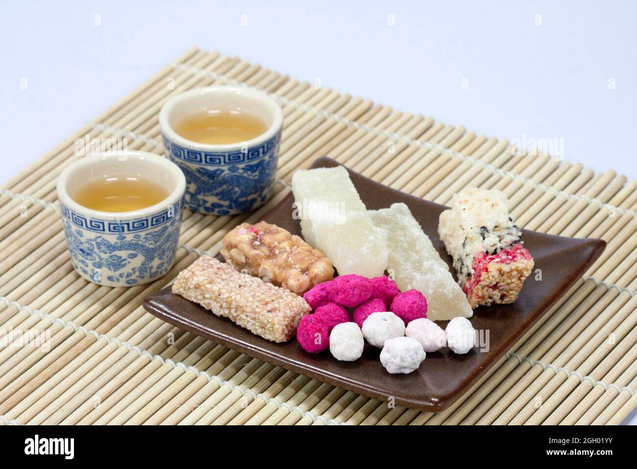 Chinese tea traditional with snack Stock Photo - Alamy