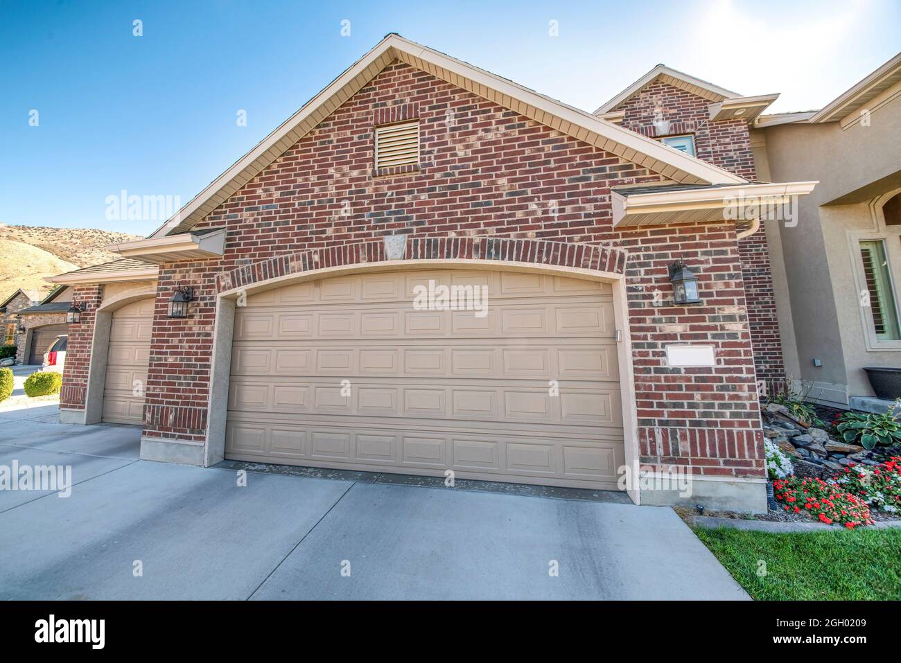 Brick Attached 2 Car Garage