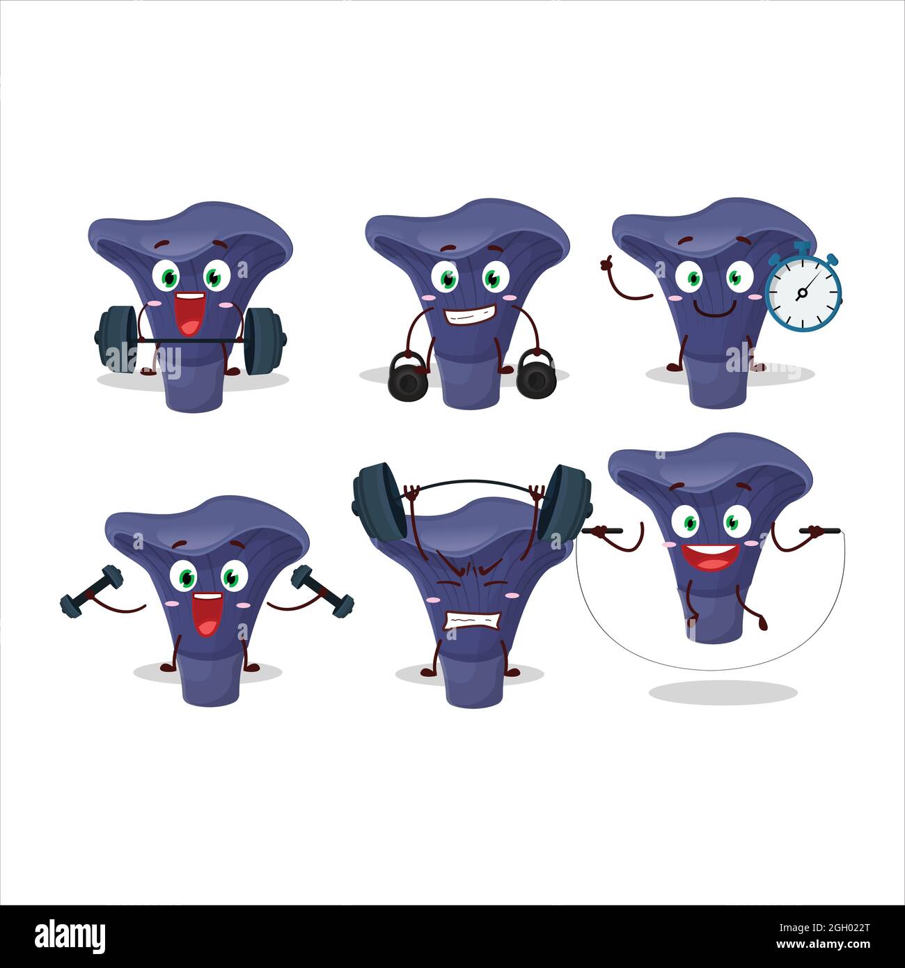 A healthy actarius indigo cartoon style trying some tools on Fitness ...