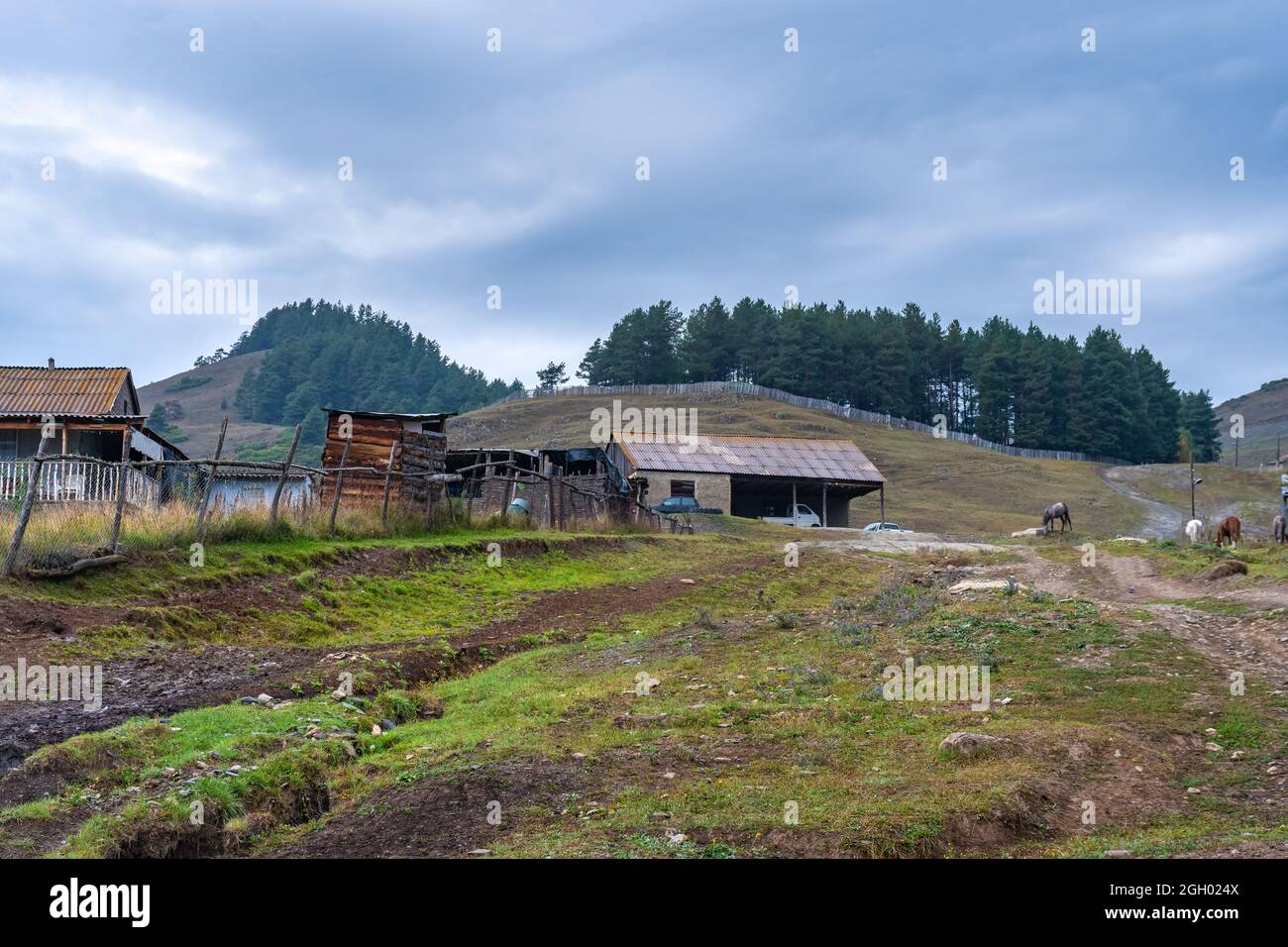 mountain village Omalo in Tusheti nature reserve. Georgia. Travel Stock ...