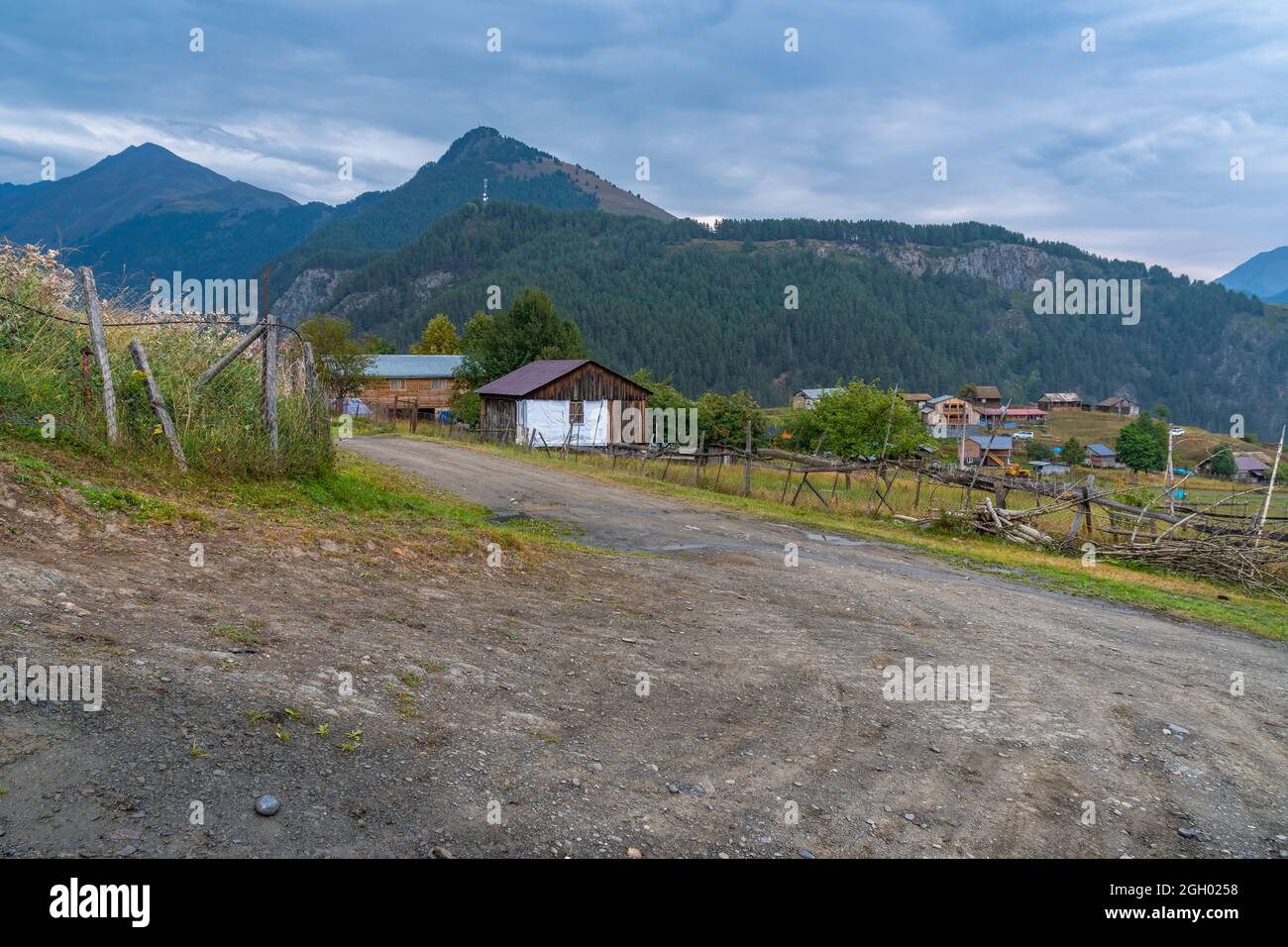 mountain village Omalo in Tusheti nature reserve. Georgia. Travel Stock ...