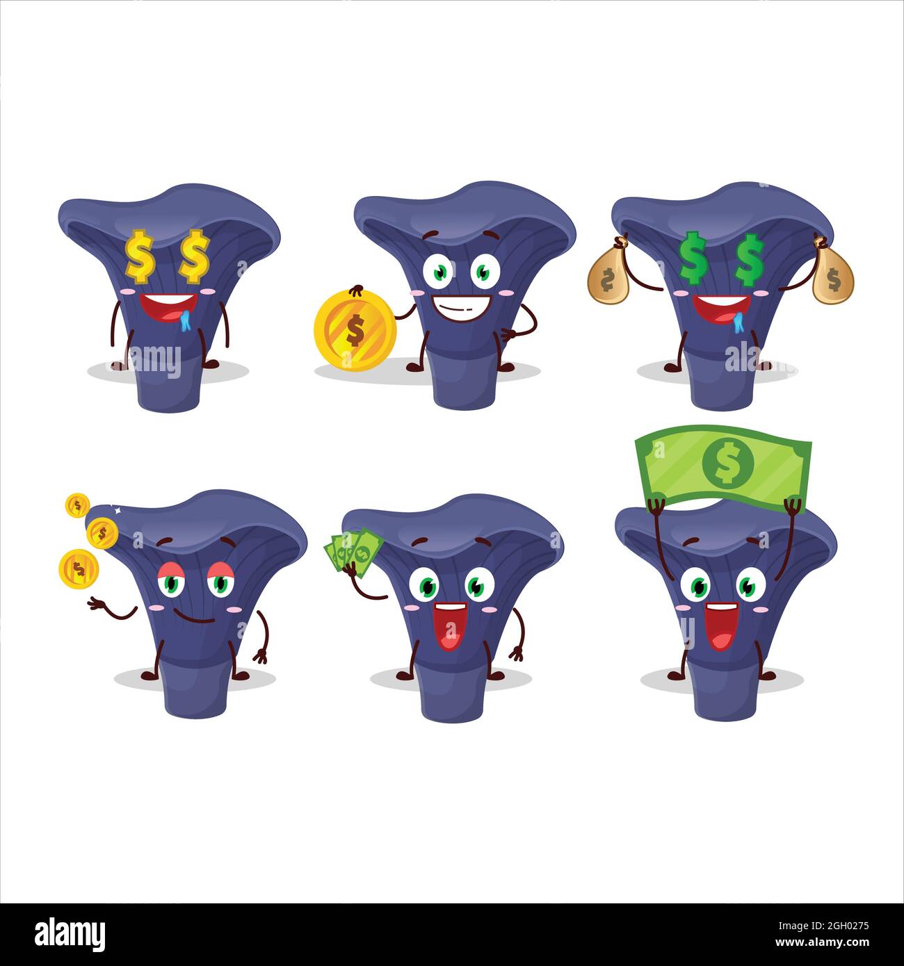 Actarius indigo cartoon character with cute emoticon bring money ...
