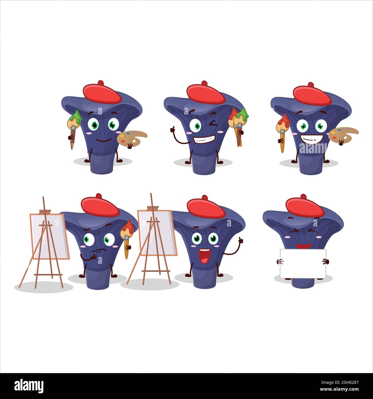 Artistic Artist of actarius indigo cartoon character painting with a ...