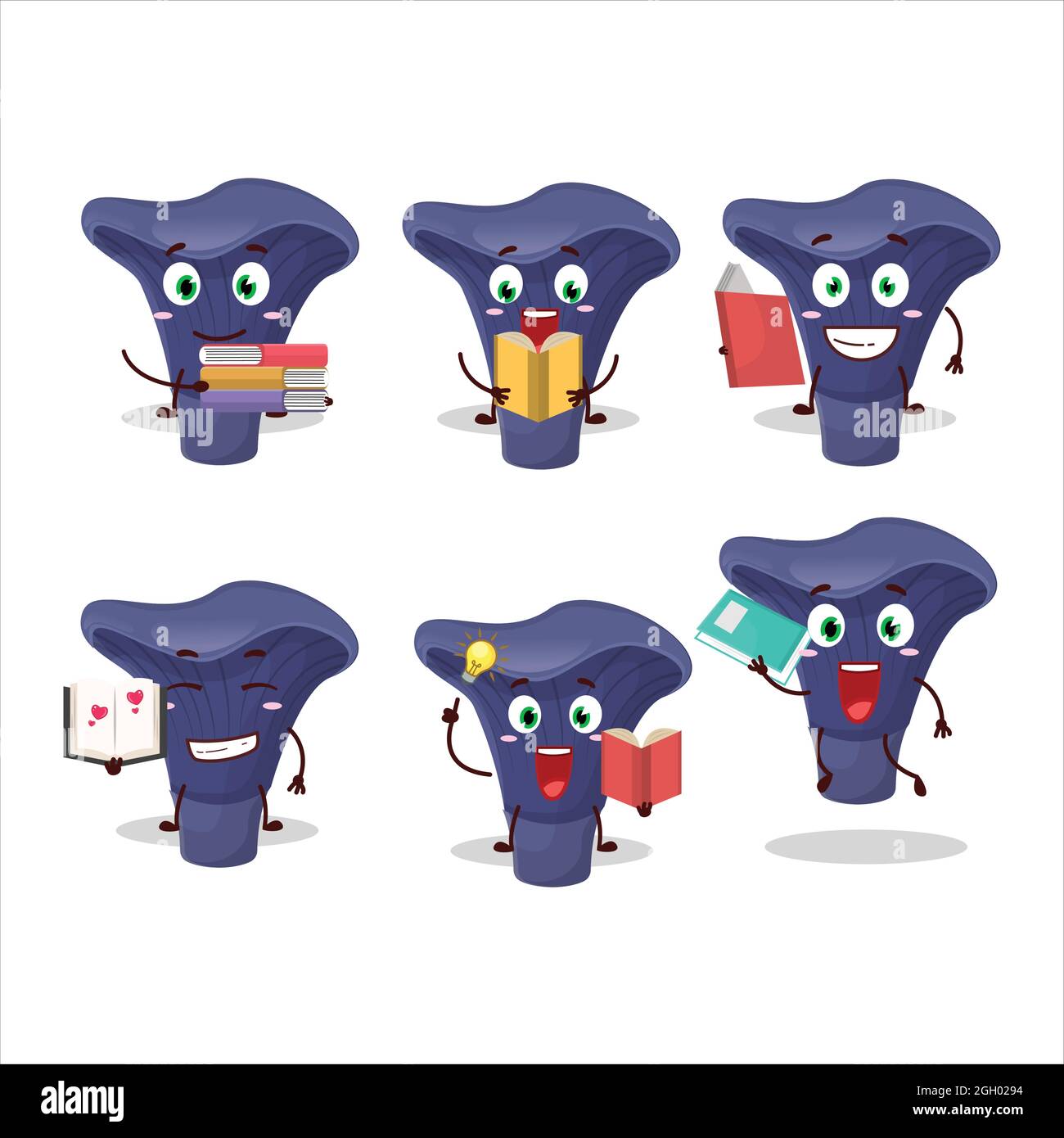 A picture of actarius indigo cartoon character concept reading an ...