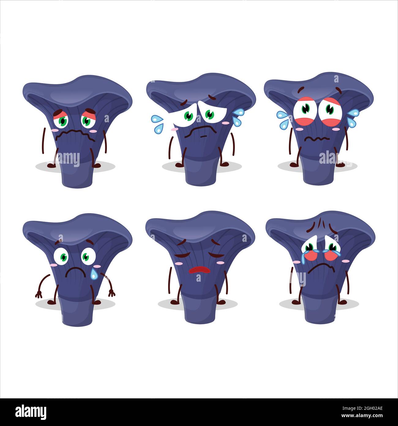 Actarius indigo cartoon character with sad expression. Vector ...