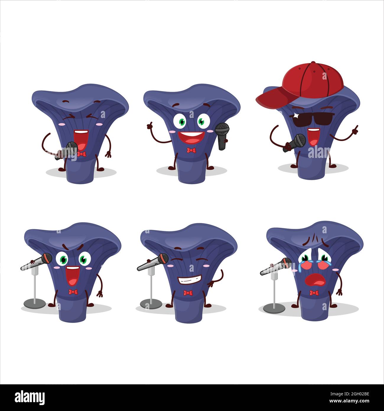 A Cute Cartoon design concept of actarius indigo singing a famous song ...