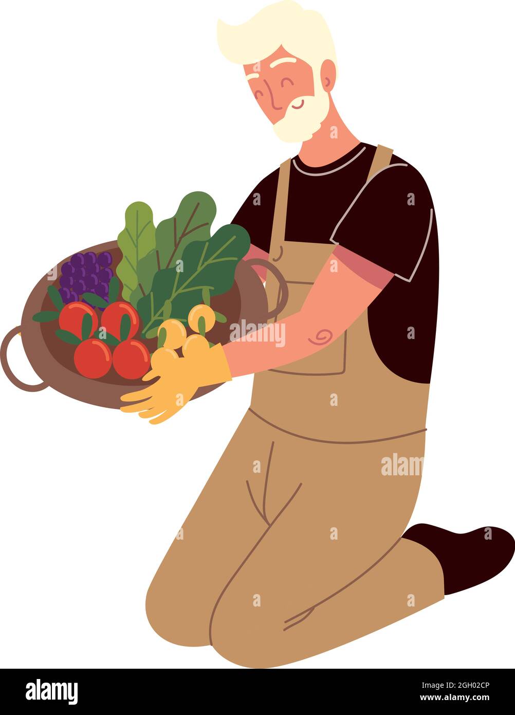 old man with fresh food Stock Vector Image & Art - Alamy