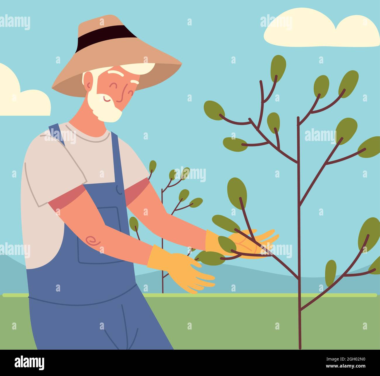 old man and tree Stock Vector Image & Art - Alamy