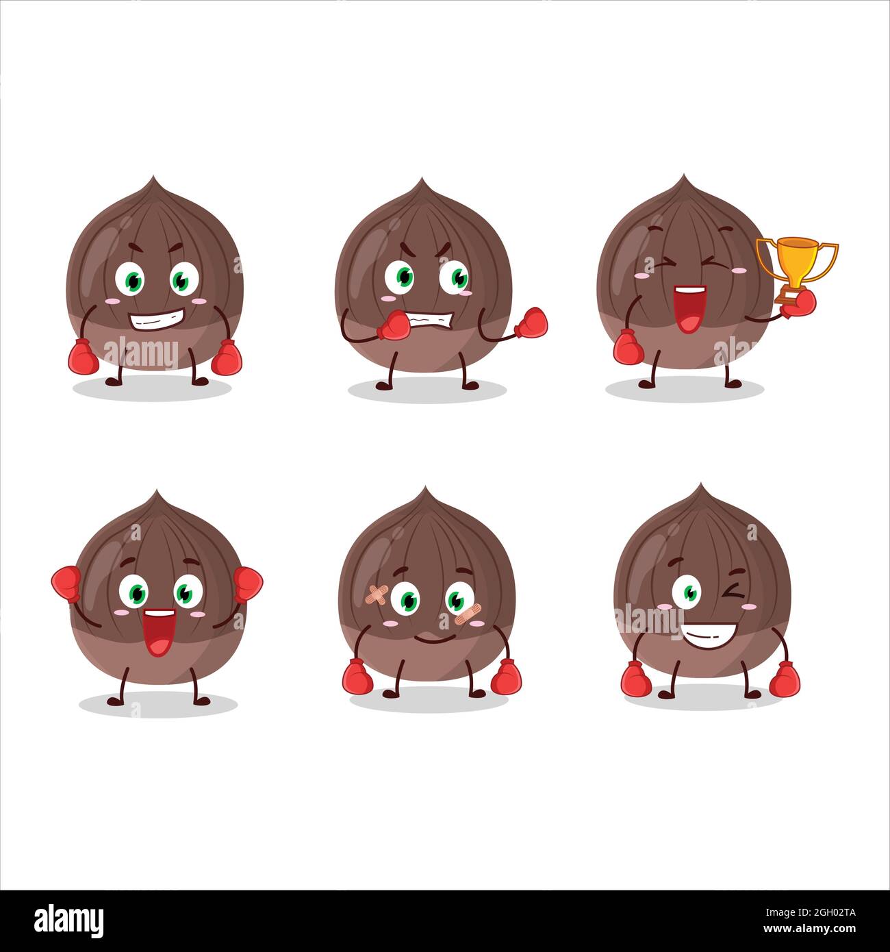 A sporty chestnut boxing athlete cartoon mascot design. Vector ...
