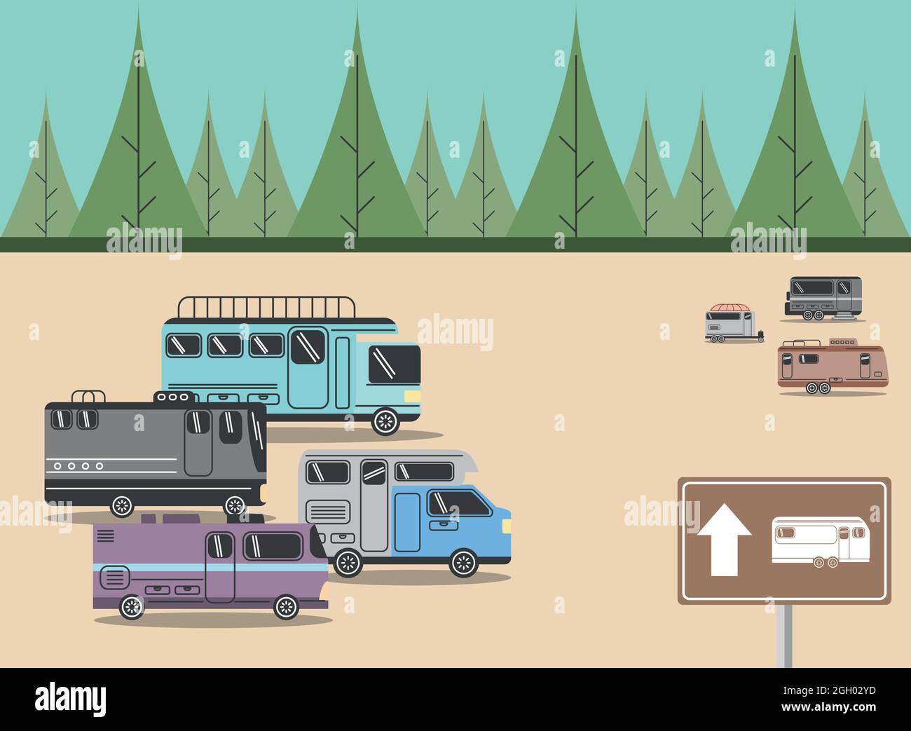 Motorhome parking Stock Vector Images - Alamy