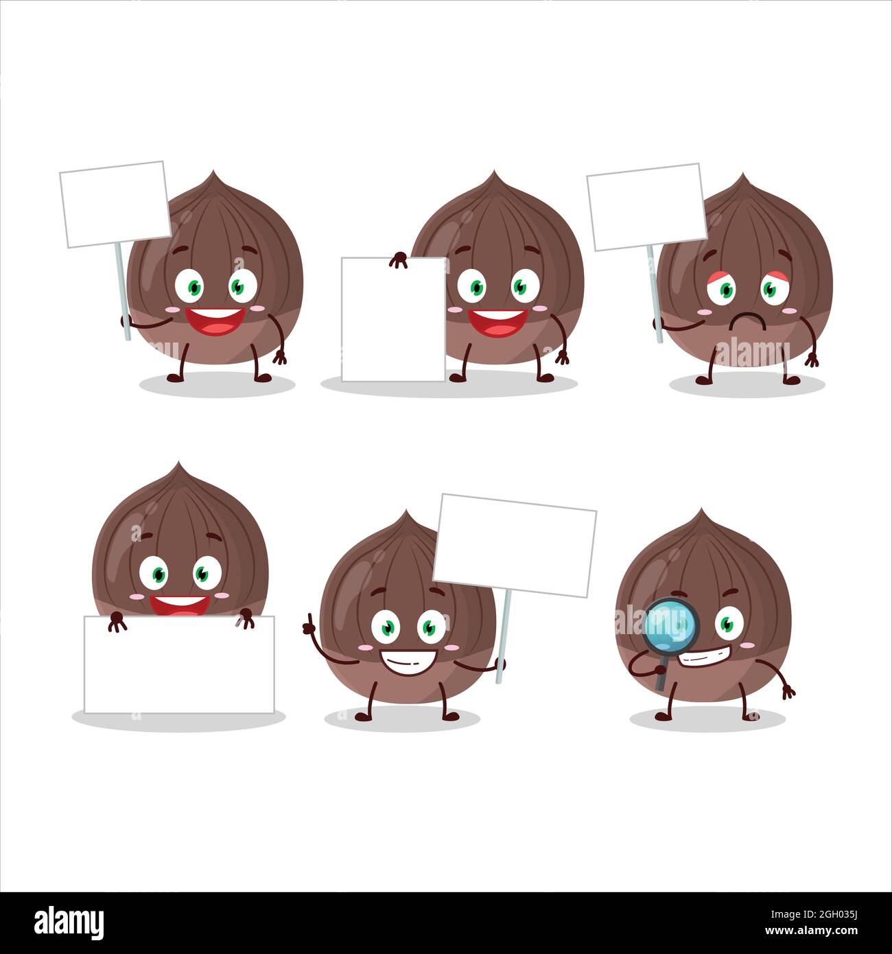 Chestnut cartoon in character bring information board. Vector ...