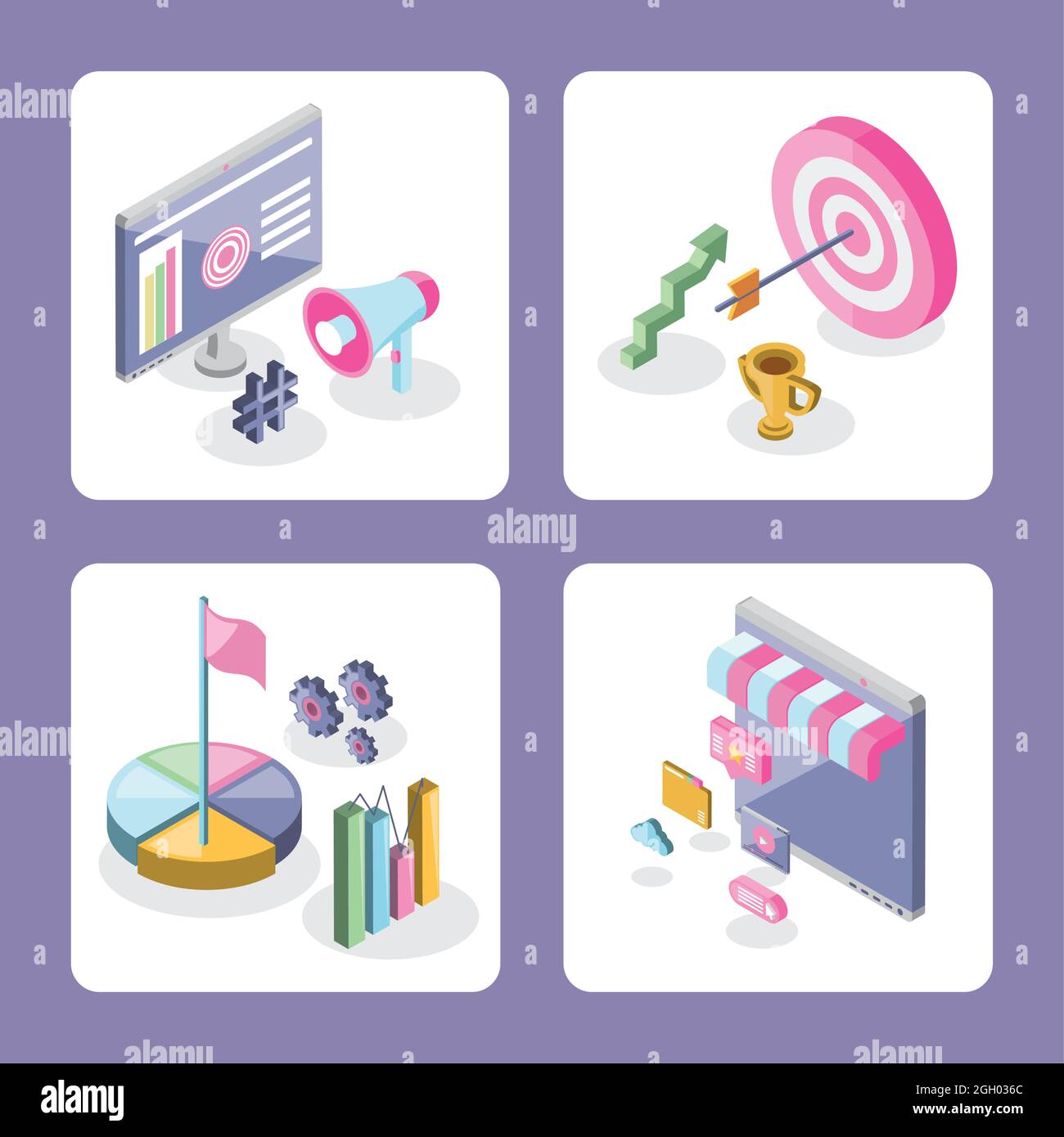 isometric digital marketing Stock Vector Image & Art - Alamy