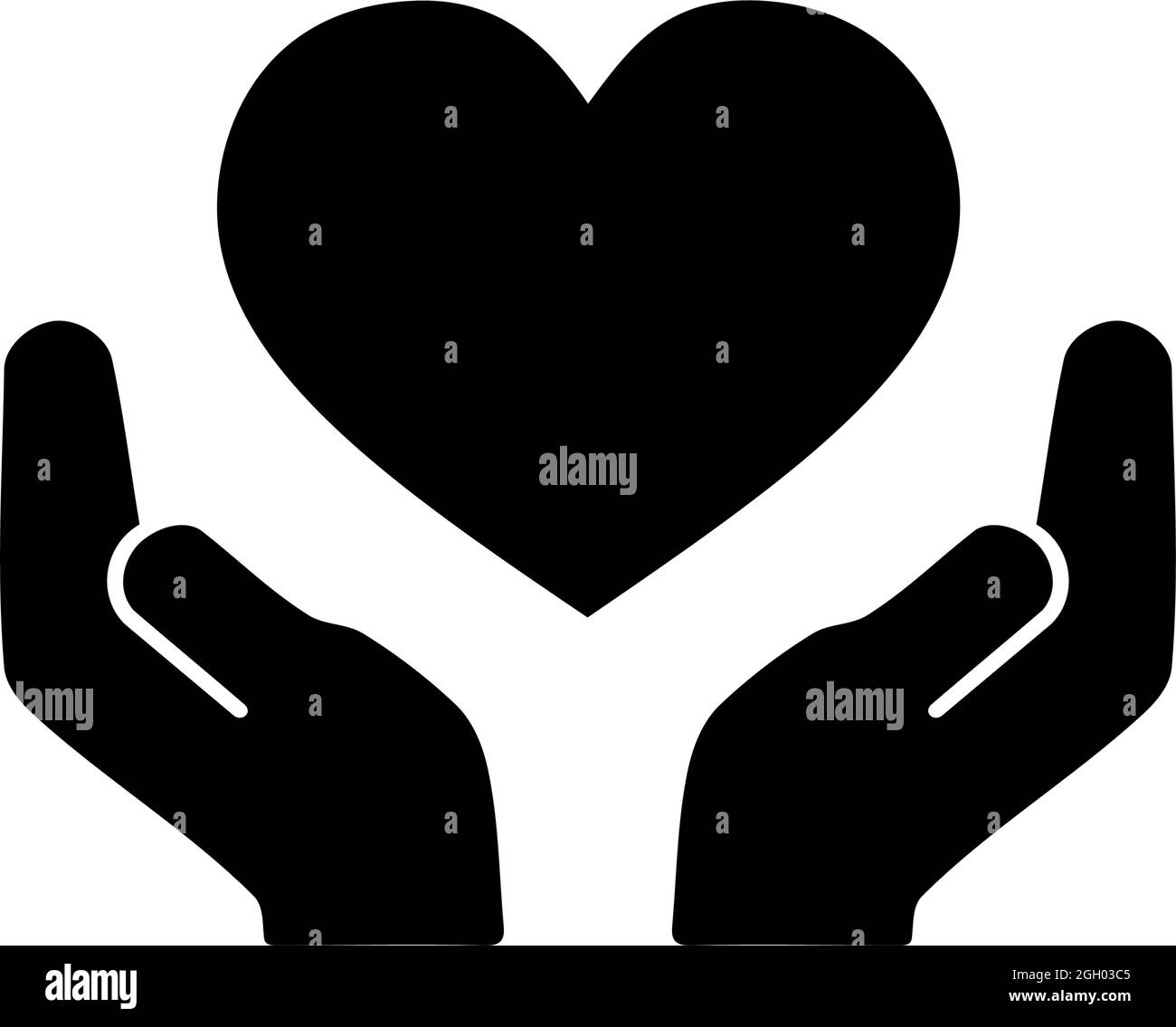 Hand heart cardio icon Cut Out Stock Images & Pictures - Alamy