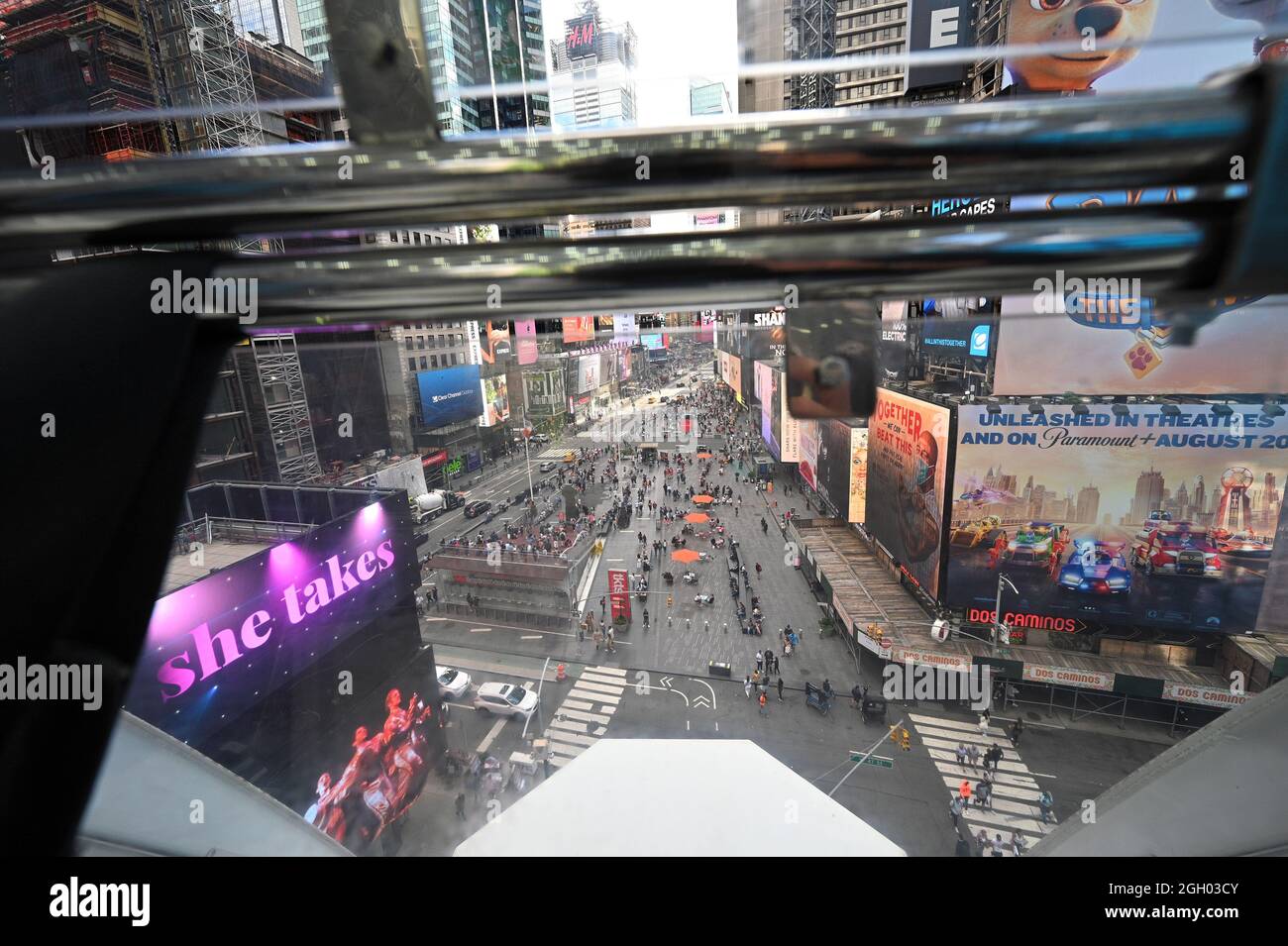 New York City, USA. 03rd Sep, 2021. View of Times Square seen from a ...